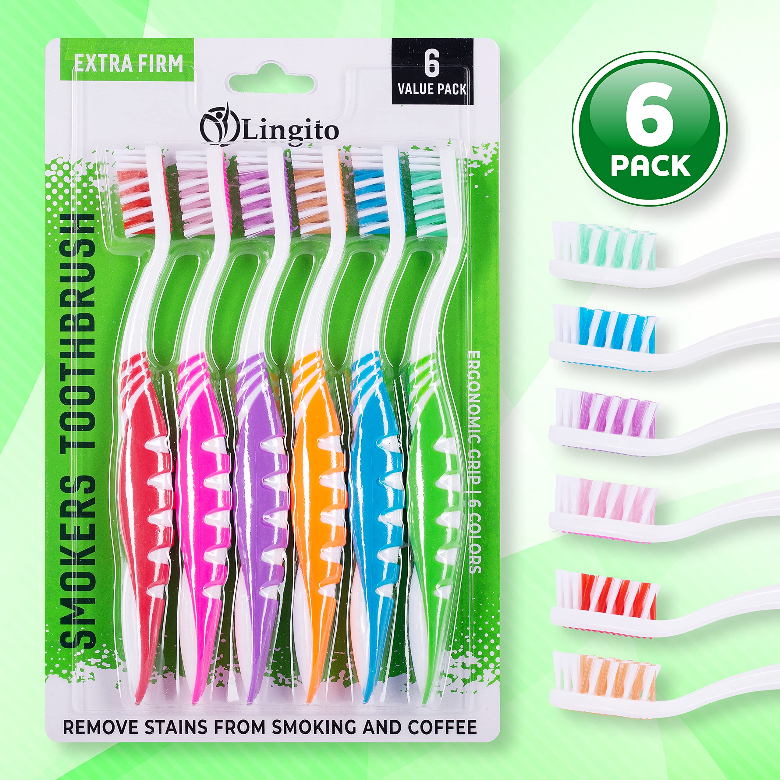 Extra Firm Toothbrush, Hard Bristle Toothbrush Set for Adults or Smokers Travel Toothbrush Kit, Hard Multicolor Denture Brush, Large Head, Manual Travel Toothbrush Hard Bristles