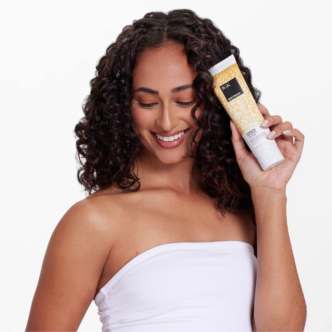 IGK MISTRESS Hydrating Hair Balm Packette | Lightweight + Frizz Control + Shine | Vegan + Cruelty Free | 0.17 Oz