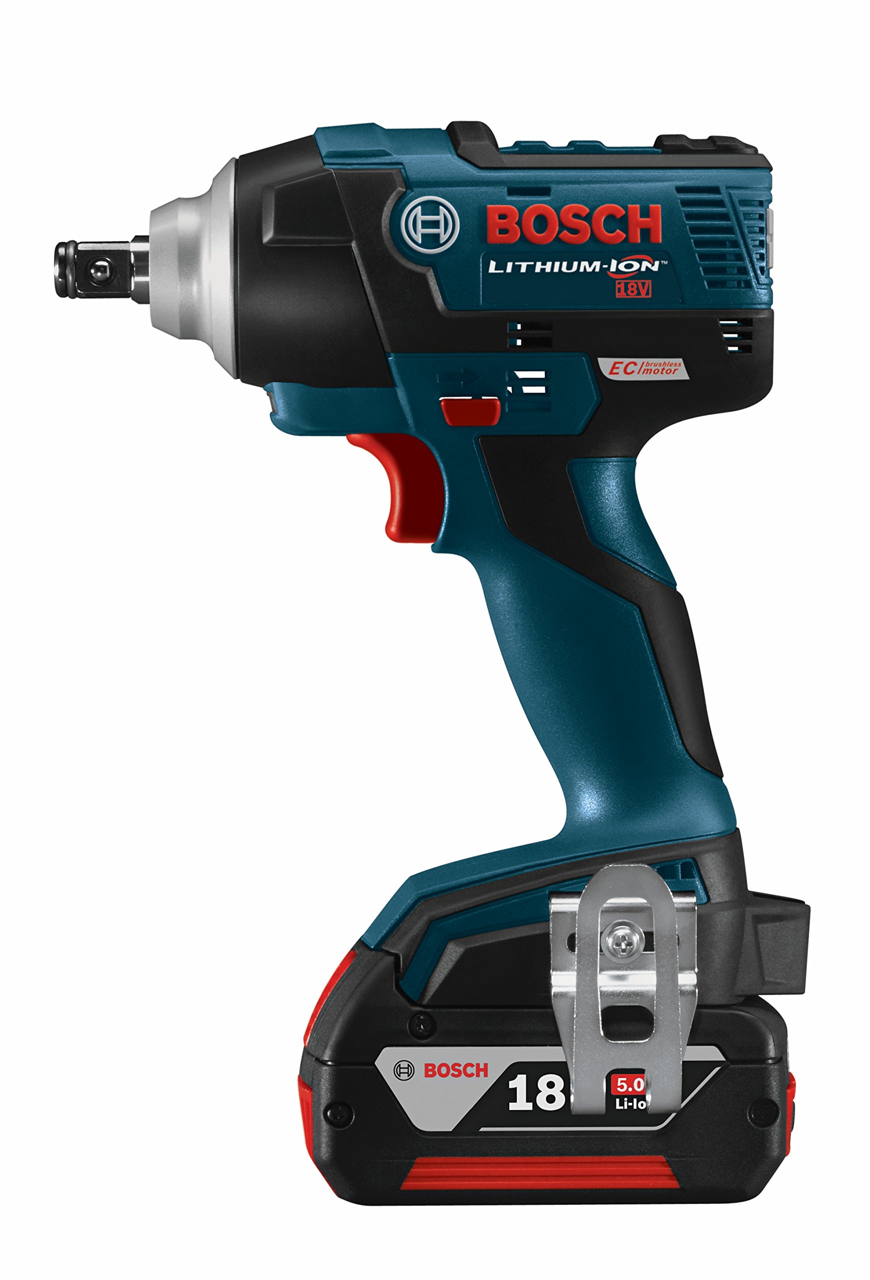 Bosch IWMH182-01 18V Brushless Impact Wrench with 1/2" Square Drive, 2 Batteries, Charger, and Carry Bag