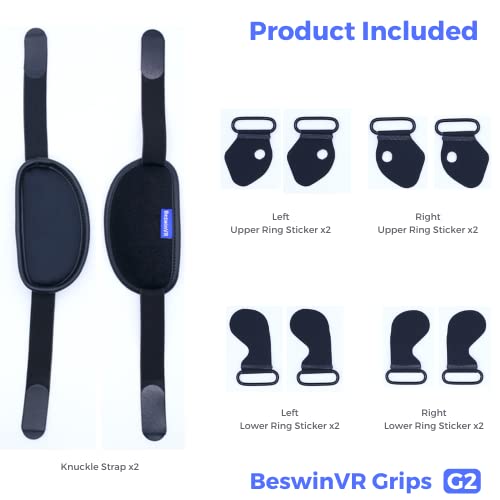 BeswinVR G2- Controller Grips and Knuckle Strap for Quest 2 Anker Charging Dock, for Meta Quest 2, HP Reverb G2 (Black, 1 Pair)