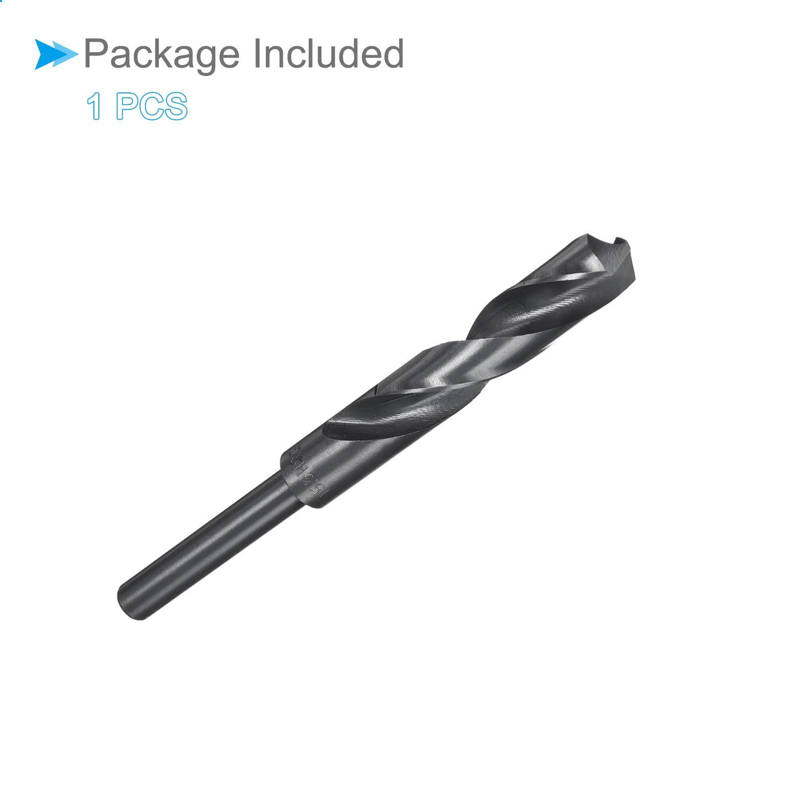 CoCud Reduced Shank Drill Bit, 17mm Cutting Edge 1/2" Shank, Nitride Coated High Speed Steel 9341 Twist Drill Bits - (Applications: for Stainless Steel Metal Wood)