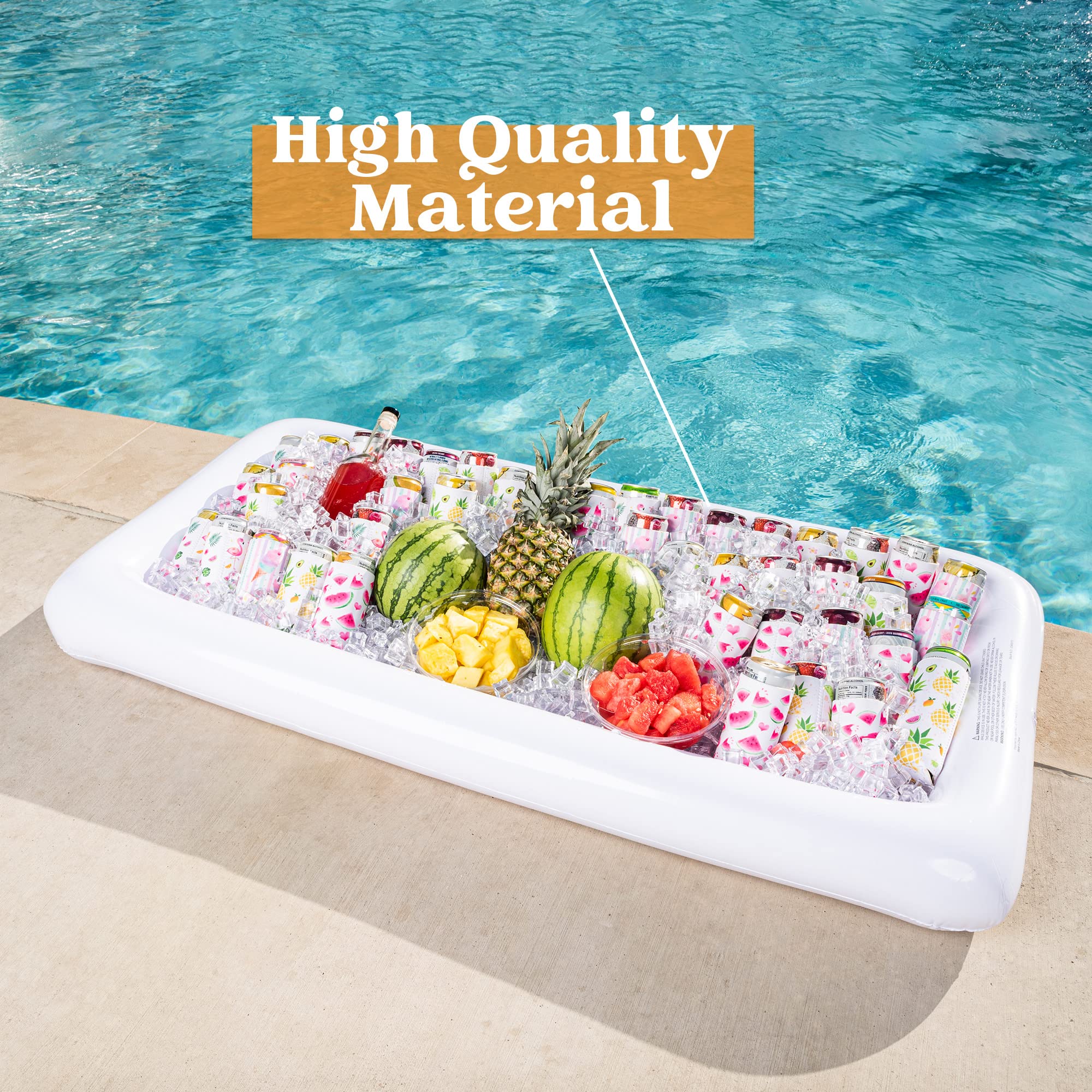 JOYIN Inflatable Serving Bars with Drain Plug (3 Sets), Inflatable Cooler Ice Buffet Salad Serving Trays for Indoor Outdoor Summer Beach Luau Party, Picnic, and Pool Party