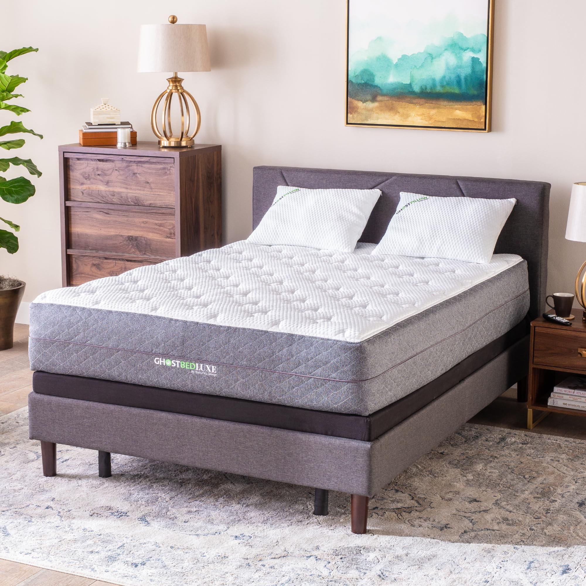 GhostBed Luxe 13 Inch Cool Gel Memory Foam Mattress - Cooling Technology & Comforting Pressure Relief, Full