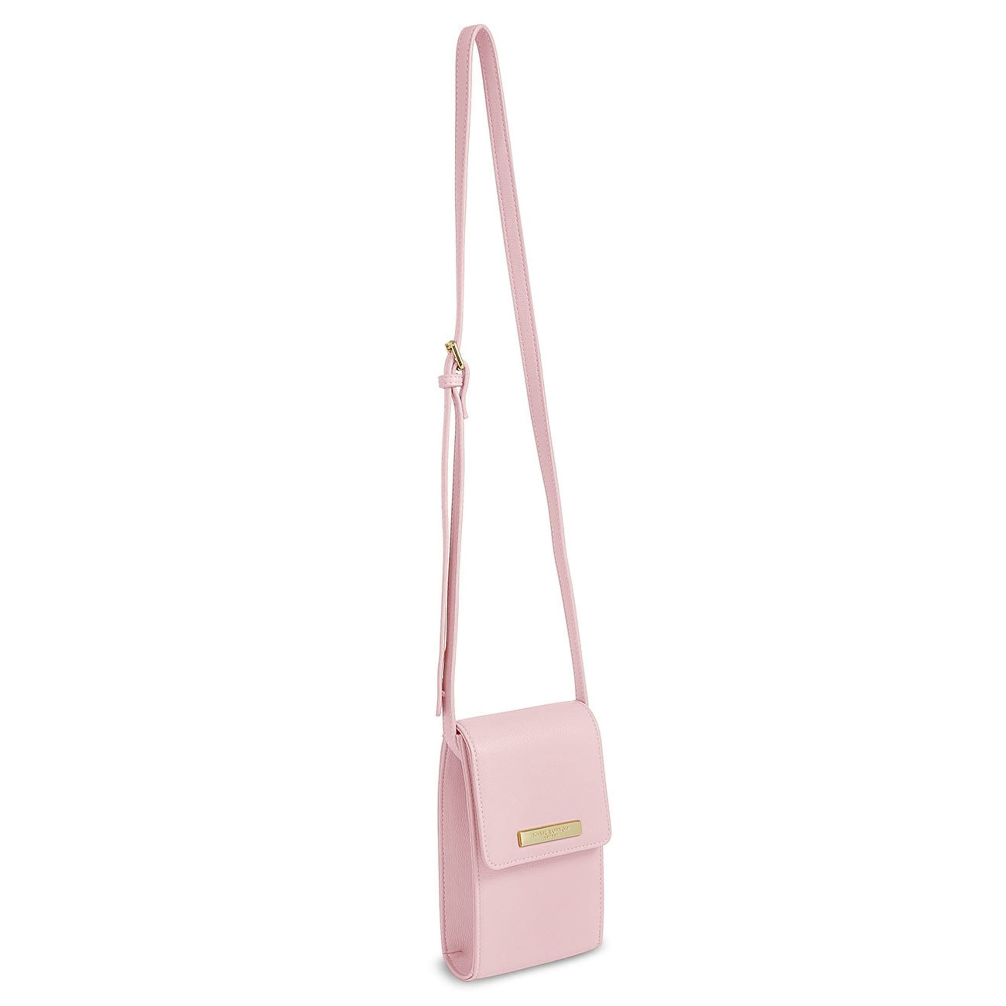 KATIE LOXTON Taylor Womens Soft Pebble Vegan Leather Adjustable Strap Crossbody Travel Bag Pale Pink