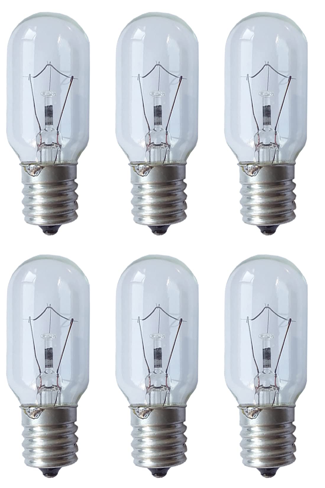 BesYouSel E17 Bulb 40W Refrigerator Light Bulb(120W Equivalent Halogen Bulb) Oven Light Bulb Clear Microwave Light Bulb Night Light Bulb, 3000K Warm White, AC110-120V, Pack of 6