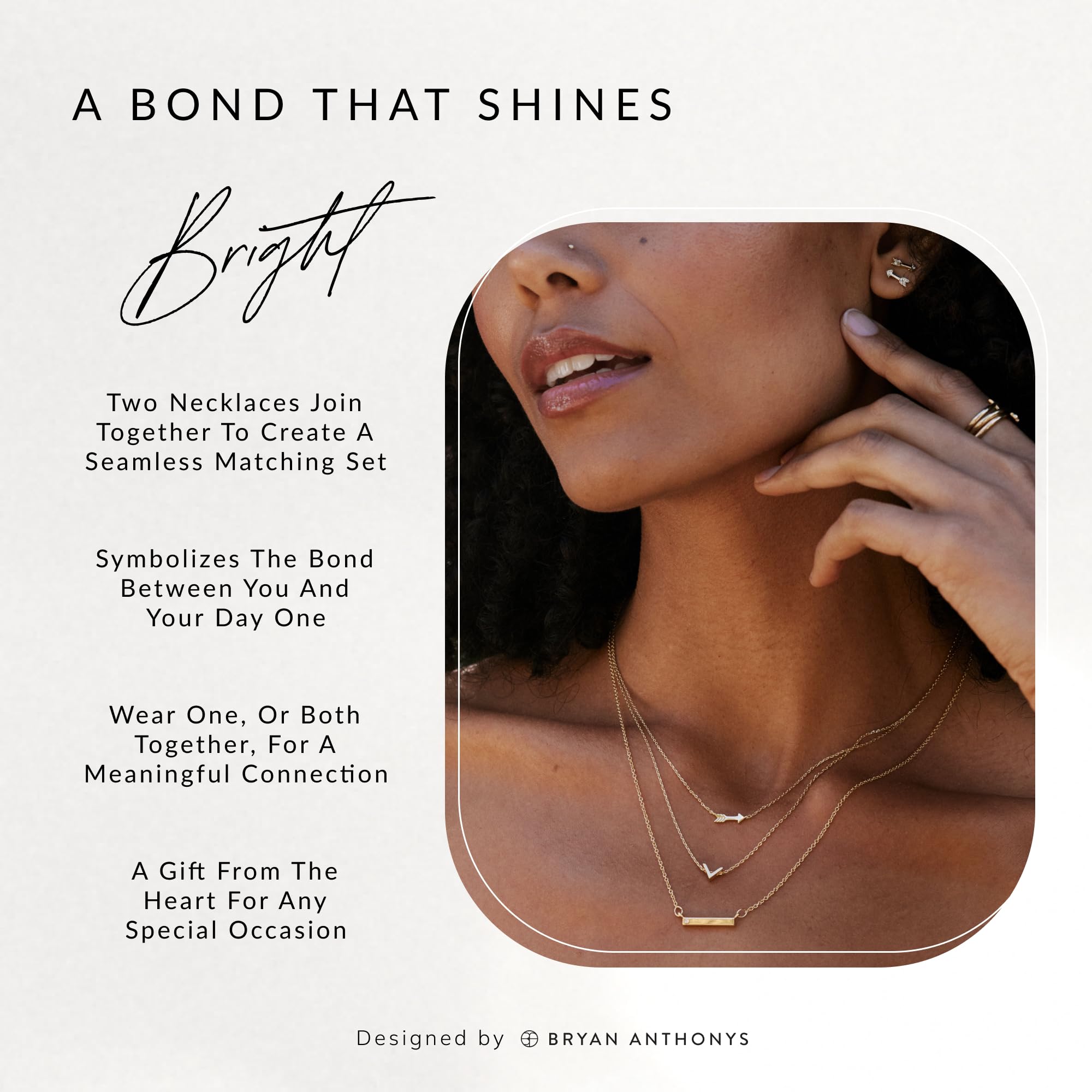 Bryan Anthonys You Are My Sunshine Necklace, 14K Gold Necklace for Women, Sun Pendant, 2 Piece Set, Adjustable Length