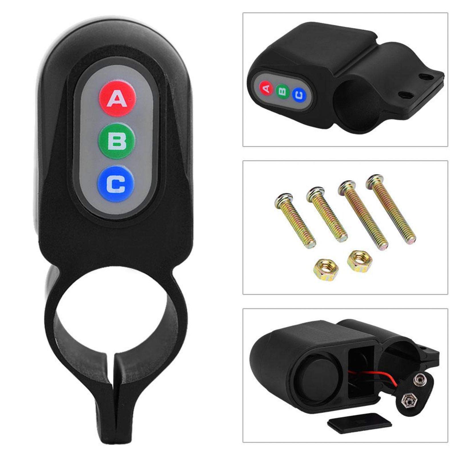 Bike Lock, Resettable 4Digit Code That You Can Reset The Combination As Often As You Like,Security Alarm Tool(Color : Black)