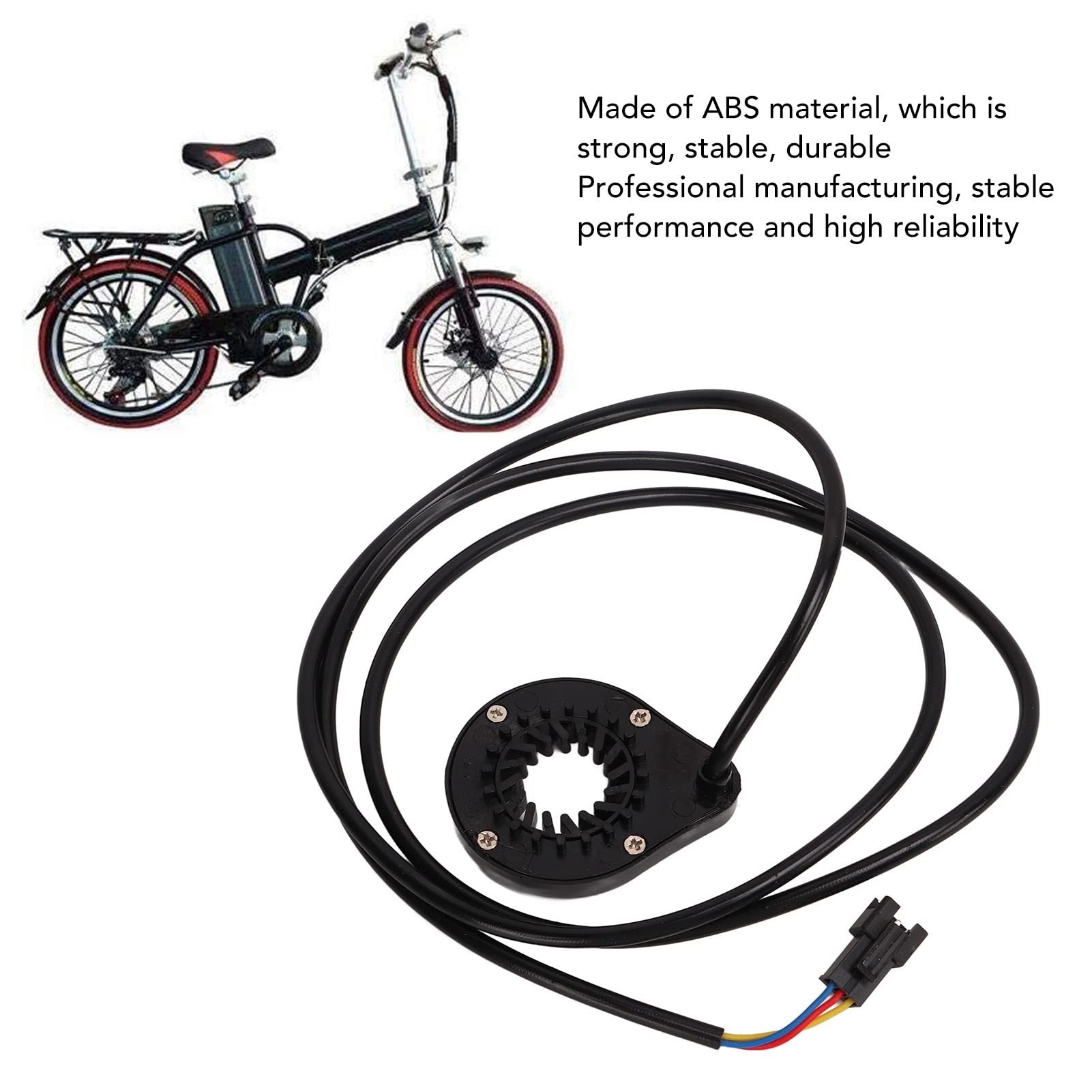 Bike Power Pedal Assist Sensor, ABS Replacement Part Left Side Sensitive Induction 12 Magnetic Reliable Electric Bicycle Pedal Assist Sensor for Safe Riding
