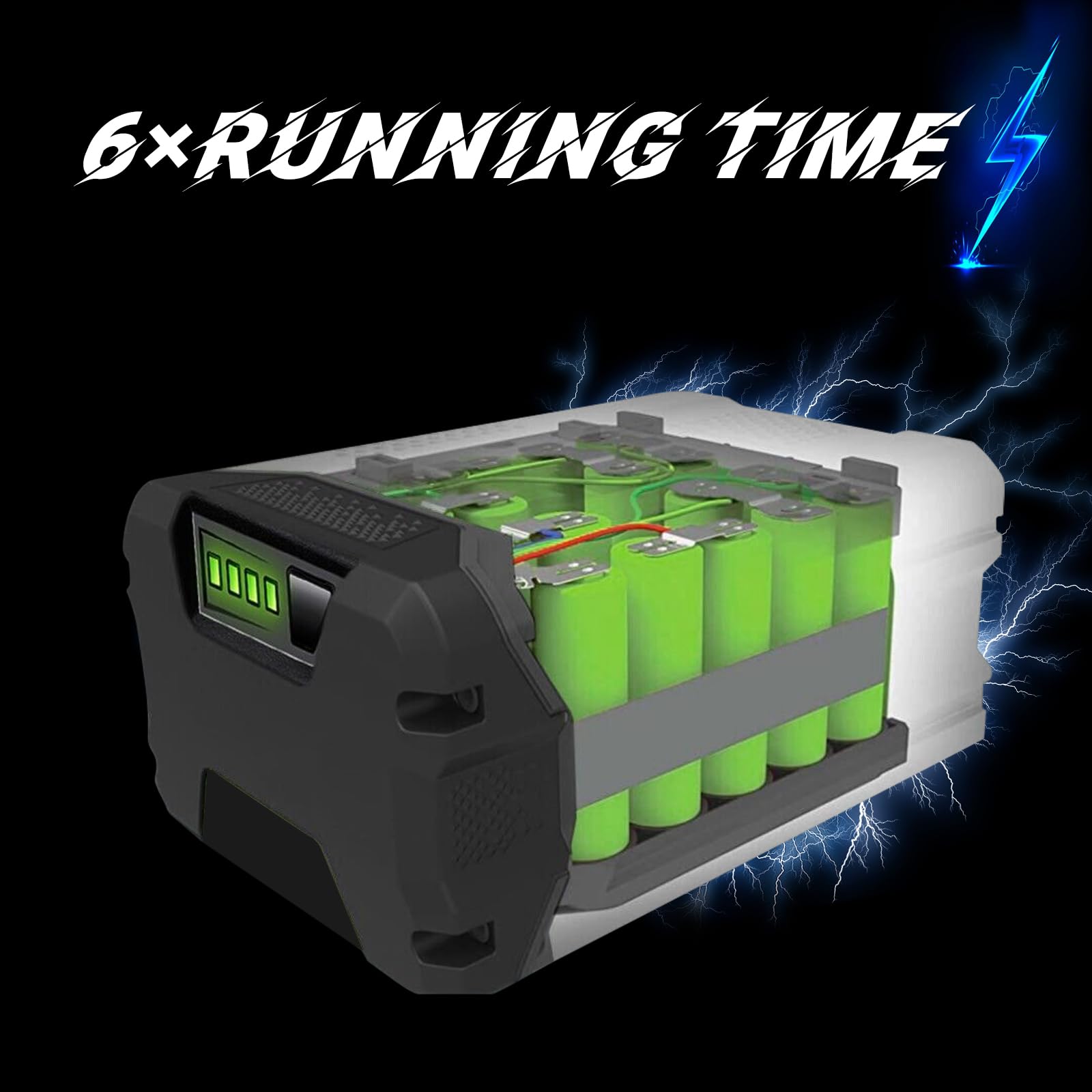Bonacell 6.0Ah 80V Replacement for Greenworks 80V Battery, Lithium Ion Battery GBA80200 GBA80300 GBA80400 GBA80500 Compatible with Greenworks 80 Volt Max Power Tools Battery