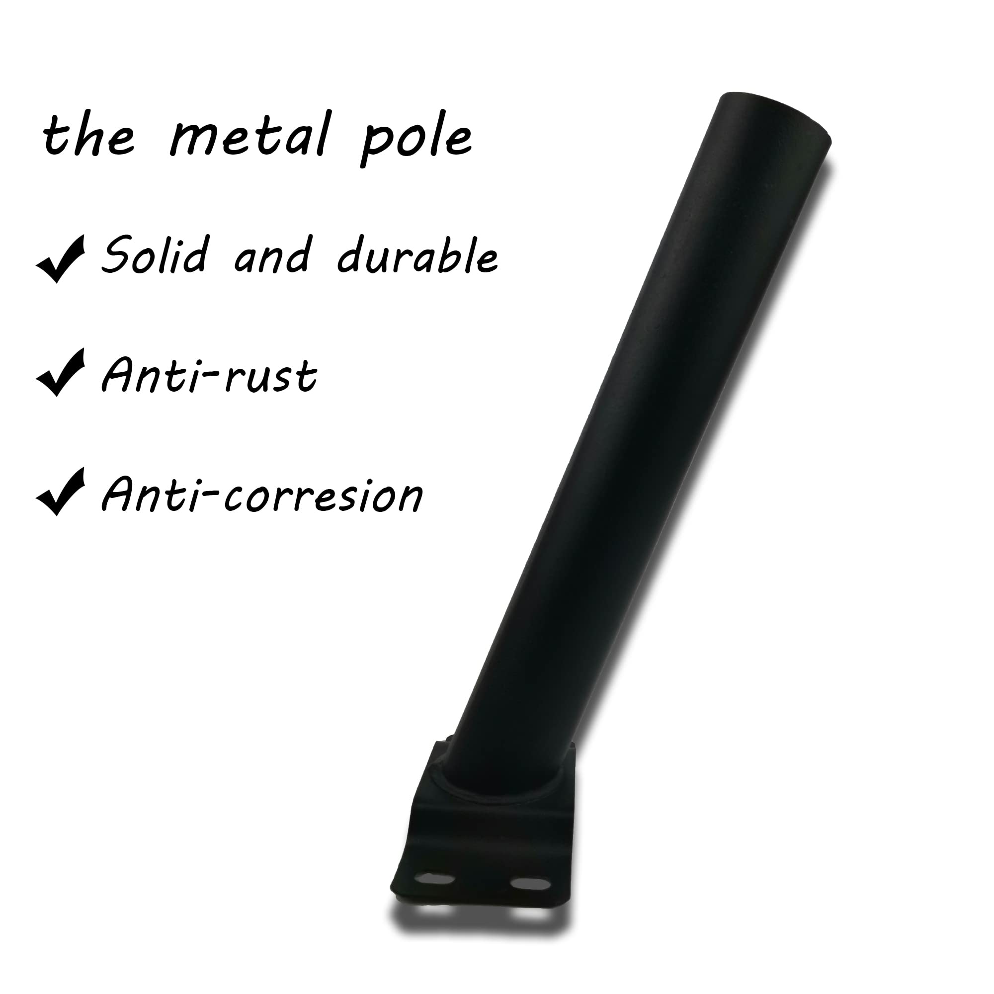 Light Pole Mount,Solar Lighting Mounting Bracket Extension Pole Kit Wall Black Metal Pipes Barn Lights Fixture Antenna Adaptor Outdoor Arm for Street Light,Wall Mounted Tire,Barn Lamp,Post Tree