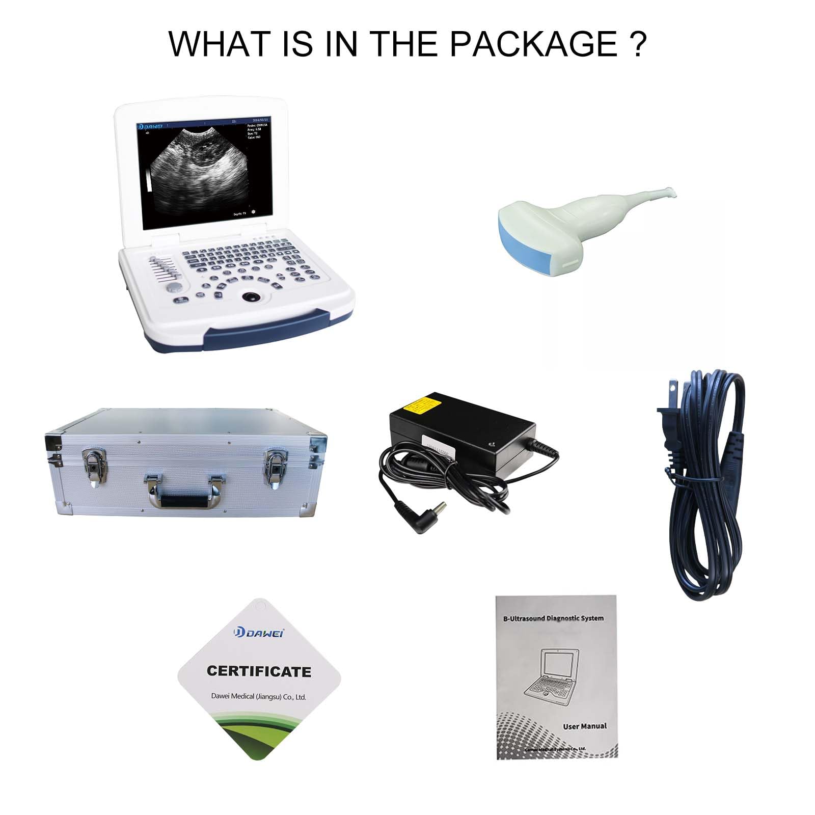 DAWEIanimed Veterinary Ultrasound Scanner Laptop Ultrasound Machine with 3.5Mhz Convex Probe for Animals Dog,Goat,Pig,Sheep use