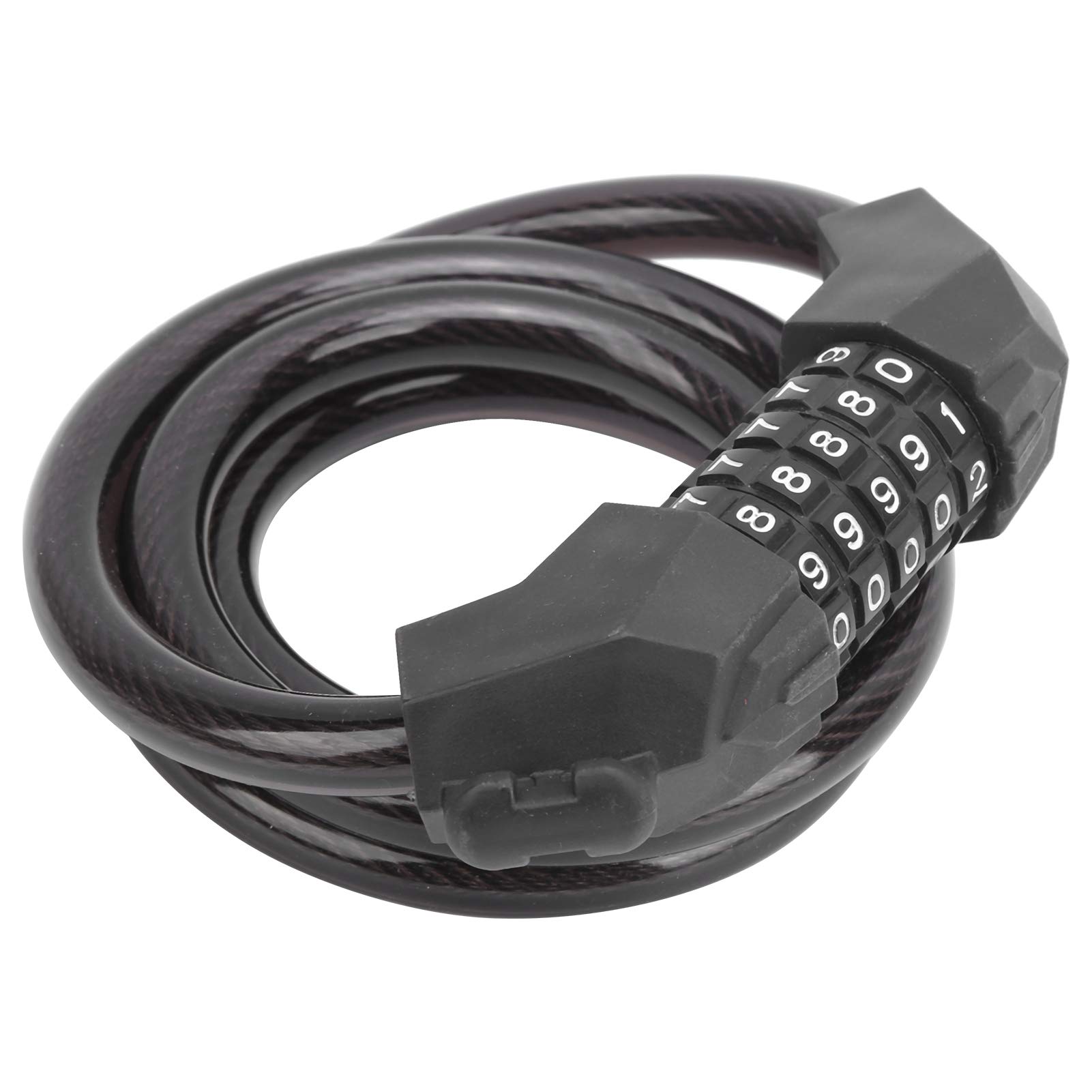 Bicycle Lock, Bike Steel Cable Lock 5-Digit Password Anti-Theft Lock for Cycling Security Bicycle Accessories(Black)