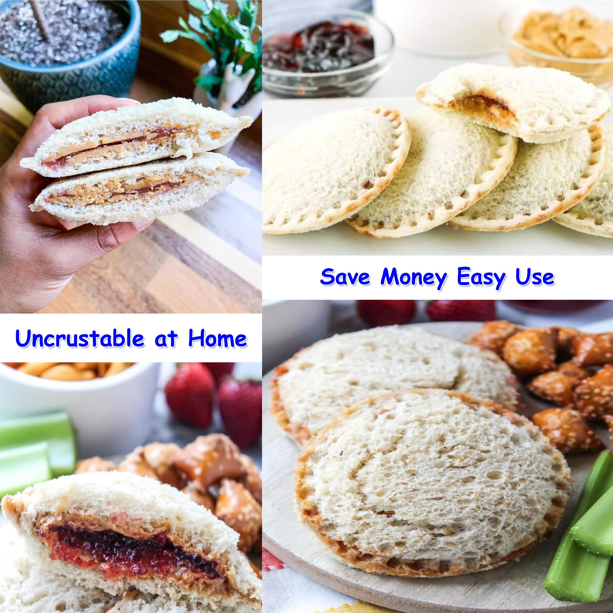 BOSIDETOOL Sandwich Cutter and Sealer, Decruster Sandwich Maker for kids lunch Uncrustable Sandwich Maker,Easy for School Lunchbox and Bento Box Grey