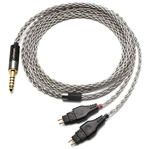 GUCraftsman 6N Single Crystal Silver Upgrade Headphones Cable 4.4mm/2.5mm/4Pin XLR Balance Headphone Upgrade Cables for SENNHEISER HD600 HD650 HD660S HD660S2(6.35mm Plug)