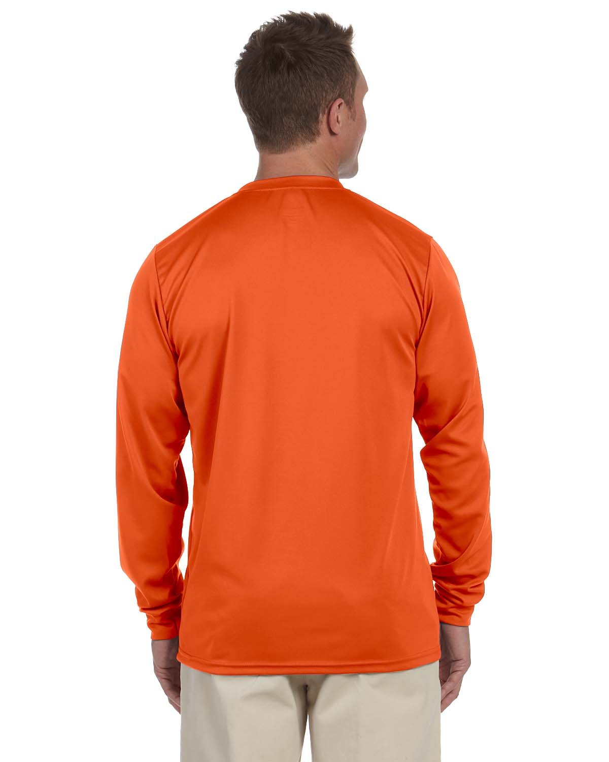 Augusta Sportswear Mens Wicking Long Sleeve T-shirt, Orange, X-Large US