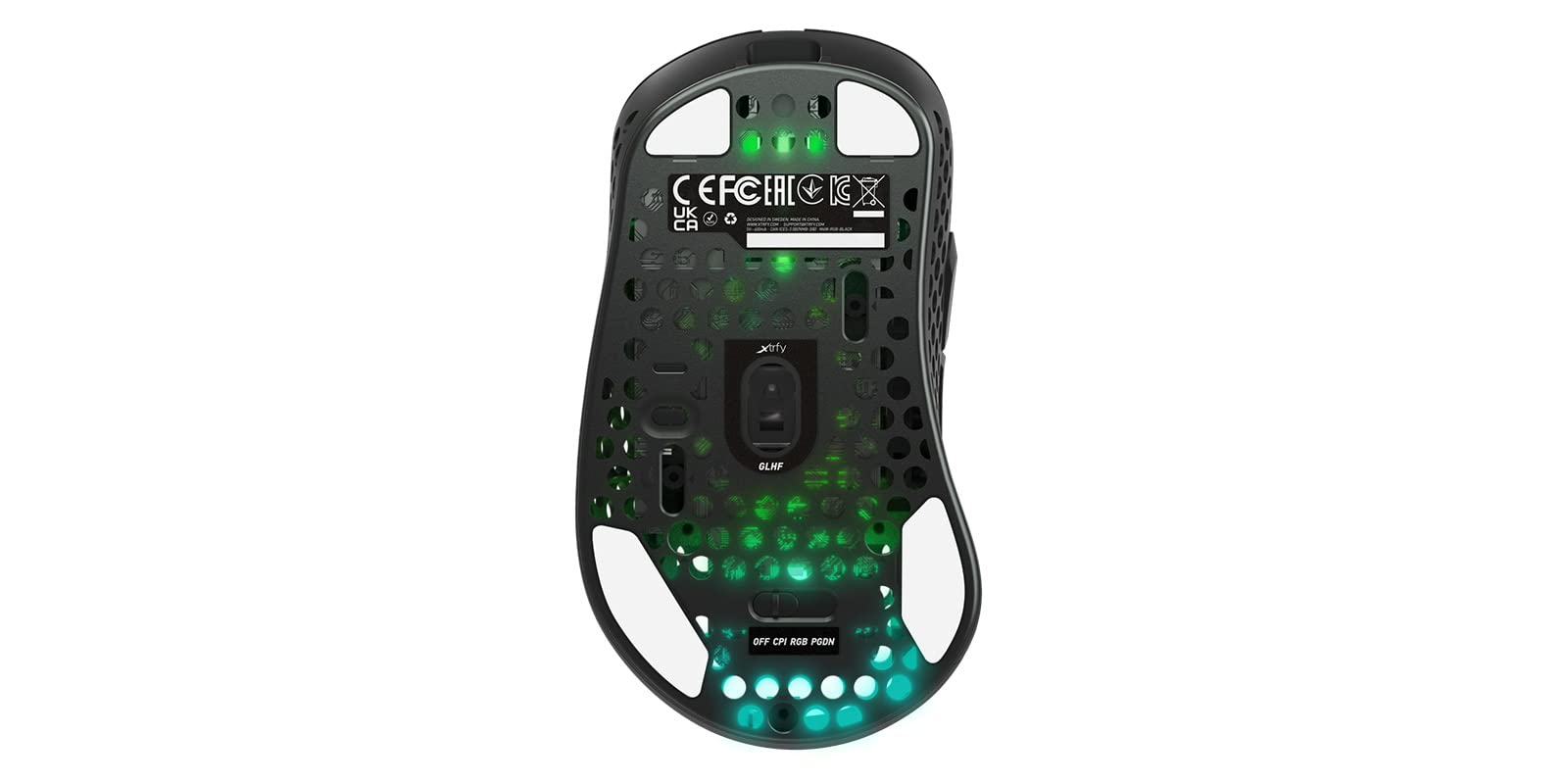 XTRFY M4 Wireless, Wireless Ultra-Light Gaming Mouse, Optimised for E-Sports, 2.4 GHz, RF RGB Lighting, Adaptable Ergonomic Right-Handed Mouse, Rechargeable, Black