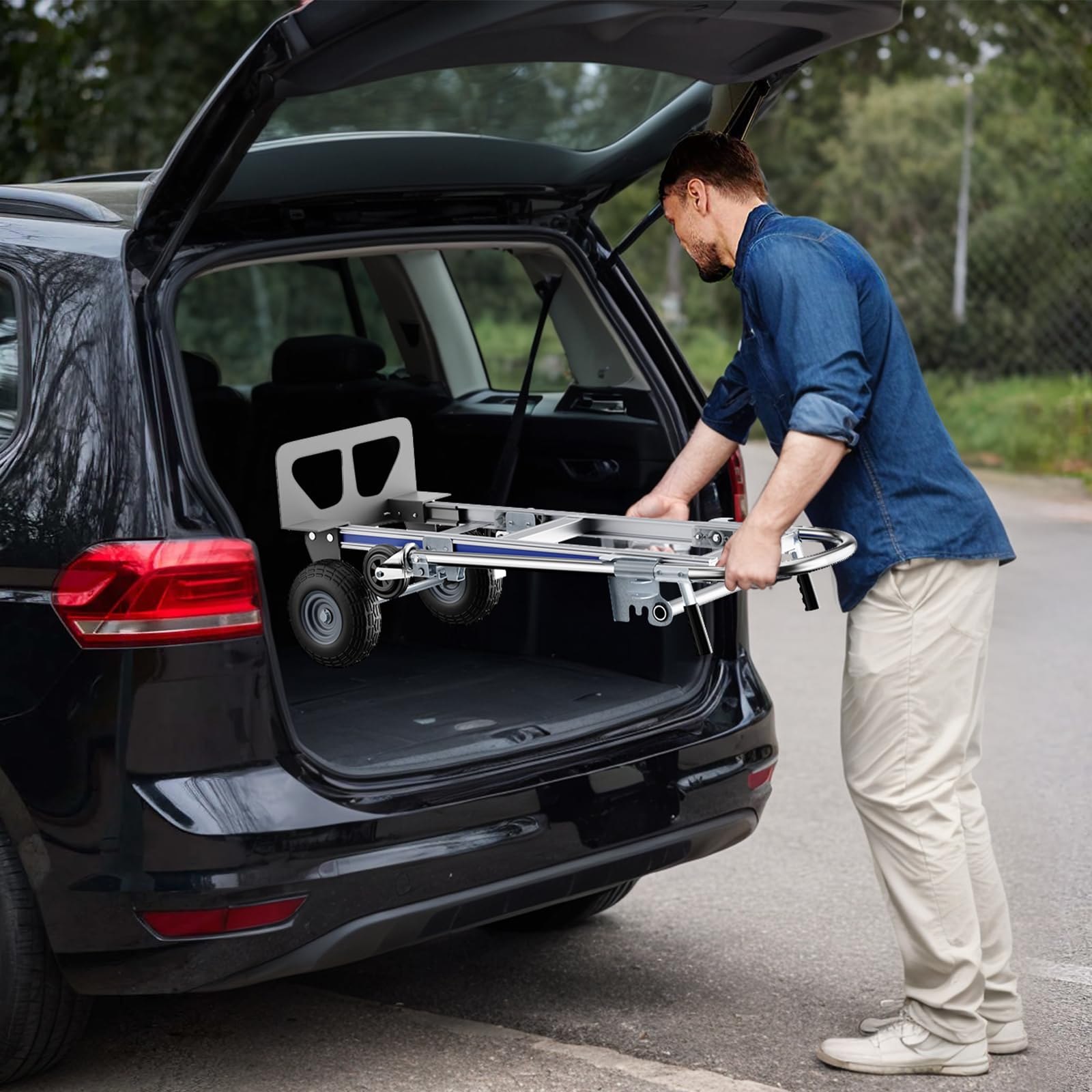 Convertible Hand Truck Dolly Cart, 2-in-1 Hand Truck with 1000 Lbs Capacity, Durable Solid Wheels - Folding Design for Easy Storage, Ergonomic for Moving Appliances, Boxes, Ideal for Heavy Outdoor Use