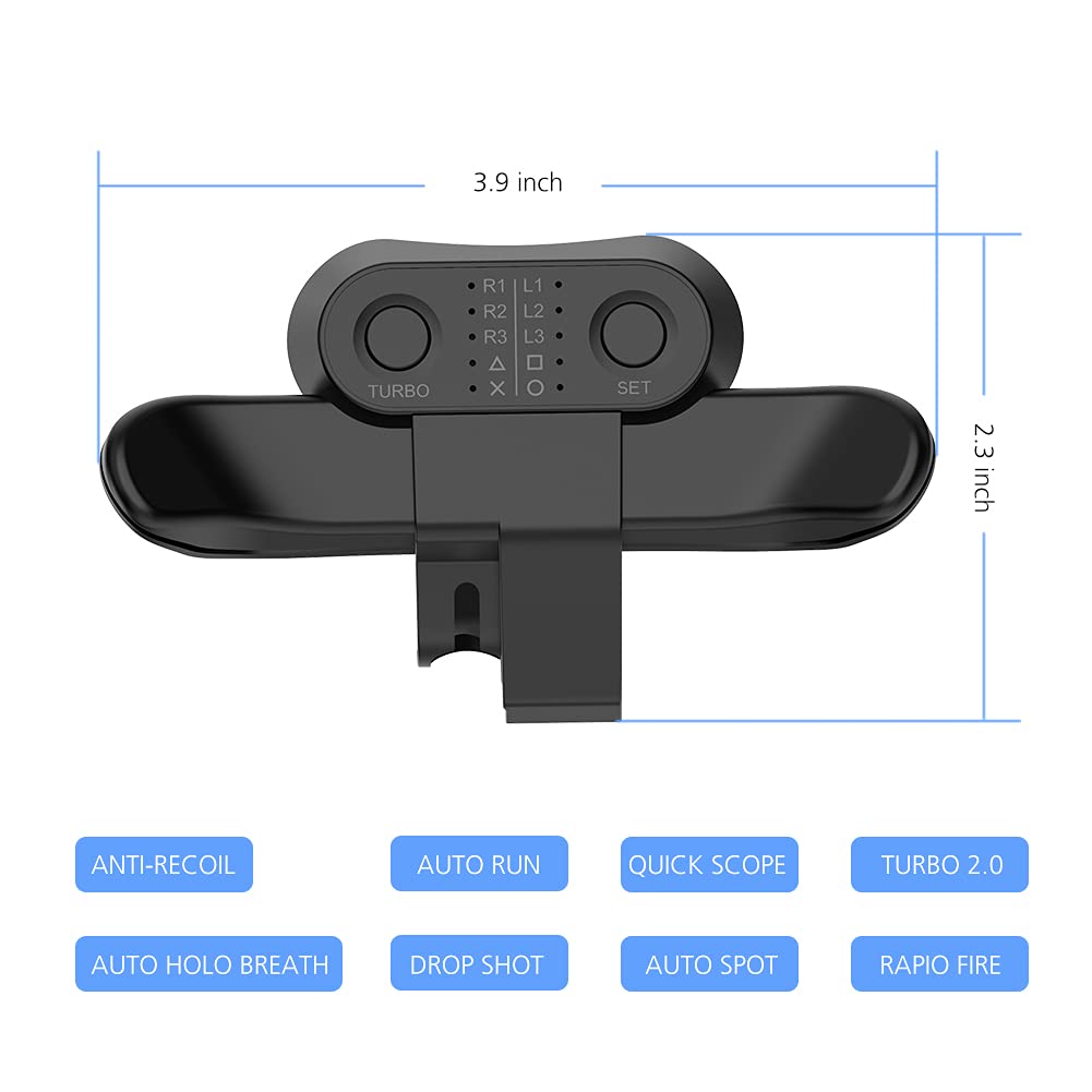 BETMI Controller Paddles Back Button Attachment/Turbo Function FPS/Customization Mapping Buttons/Audio Jack for PS4 Playstation 4 Controller