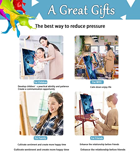 eimivrc Paint by Number for Adults Beginner, Stitch Paint by Numbers,Paint by Number Stitch for Gift Home Decor(16x20 Inch)
