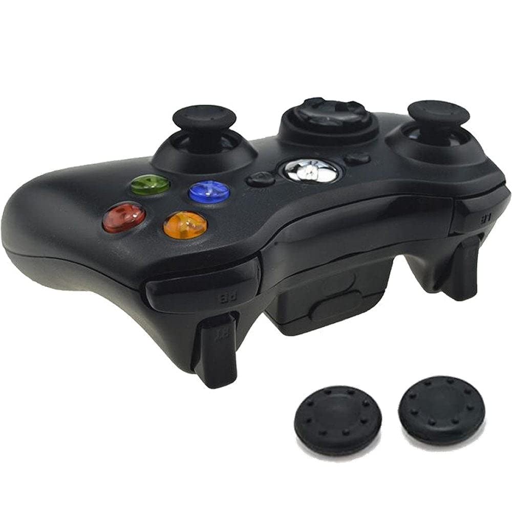 BEK Controller 2 Pack Replacement for Xbox 360 Controller, Wireless Remote Gamepad with Thumb Grips, Double Vibration, Live Play, Compatible with Microsoft Xbox 360 Slim PC Windows Color (Pink Black)