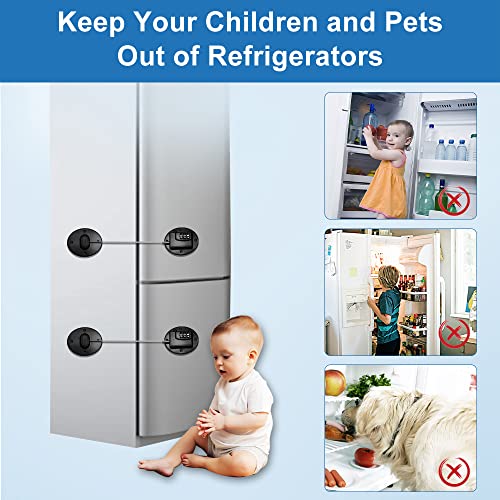 Fridge Lock AOSITE 1 Pcs Refrigerator Lock Combination Black Combo Fridge Locks for Adults Refrigerator Lock for Children Adhesive Freezer Door Lock Child Safe Refrigerator Lock for Kids