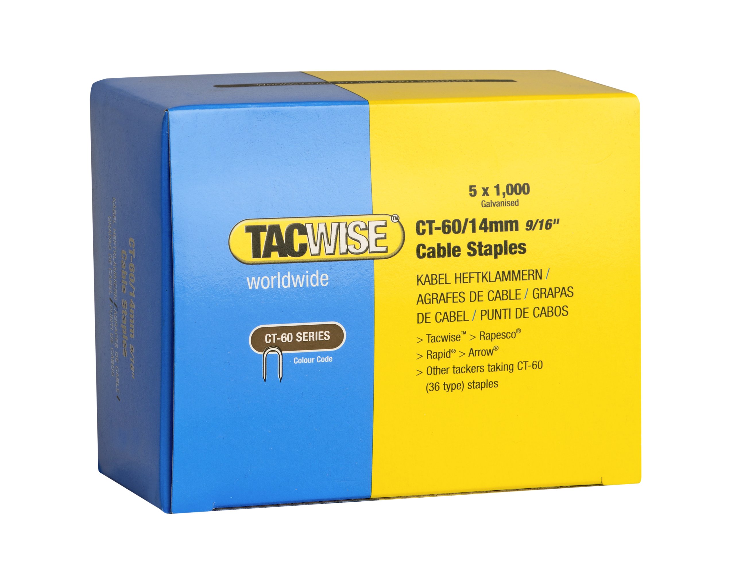 Tacwise CT-60/14mm Cable Tacker Staples (Box 5000)