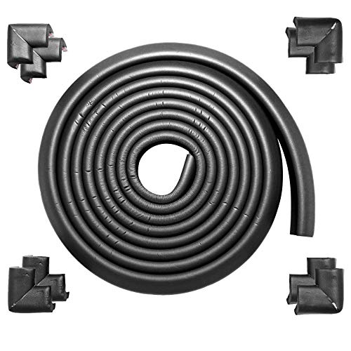 BlueBurps Furniture Edge and Corner Guards Table Edge Protectors Baby Proofing Bumper for Fireplace, Stair, Cabinet, Countertop, 16.4 Feets, Black
