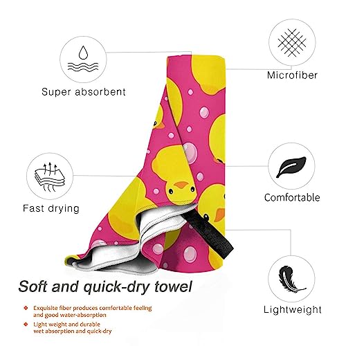niBBuns Watermelon Print,Quick Dry Towel for Travel,Watermelons Slice in Watercolors,Camping Microfiber Towel Fast Drying and Lightweight Design for Hiking,Camping,Gym,Pink White,Vertical Pattern