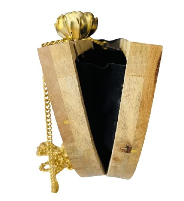 Antique Peacock Wooden Clutch and Shoulder Bag