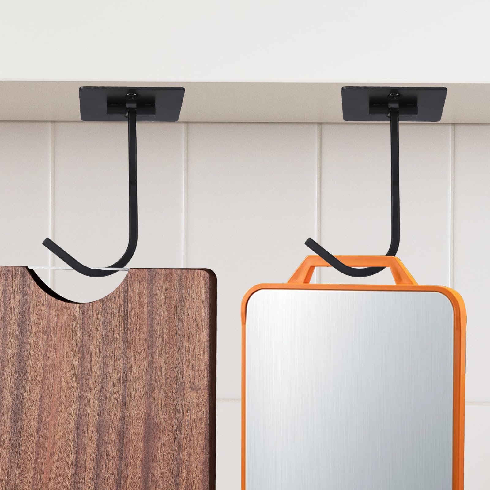 DAJIANG Self Adhesive Banana Hook, Foldable Metal Banana Hanger Hook Under Cabinet to Keep Bananas Fresh, Banana Holder for Bananas or Other Kitchen Items (1)