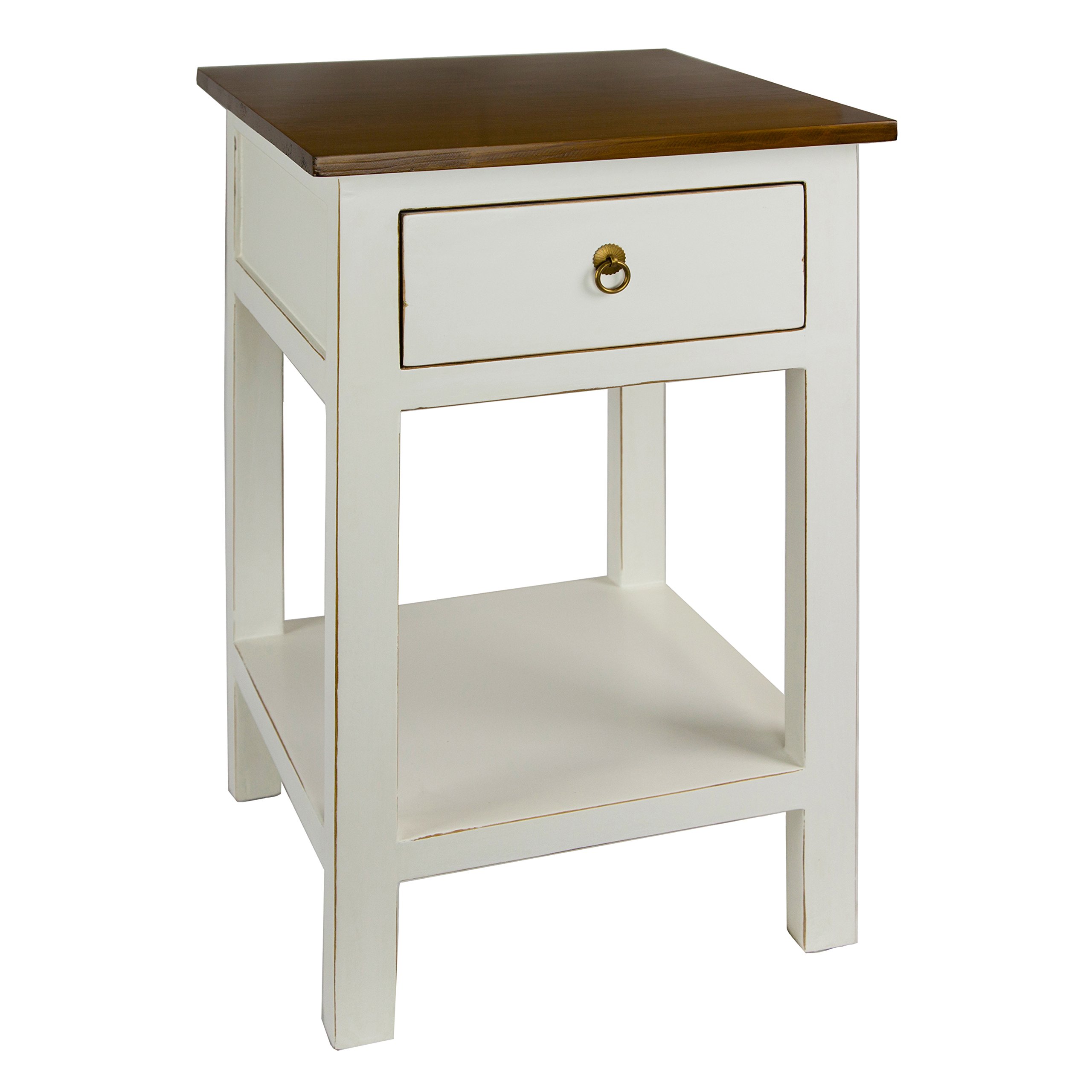 Antique Revival Anko Accent Side Table, White
