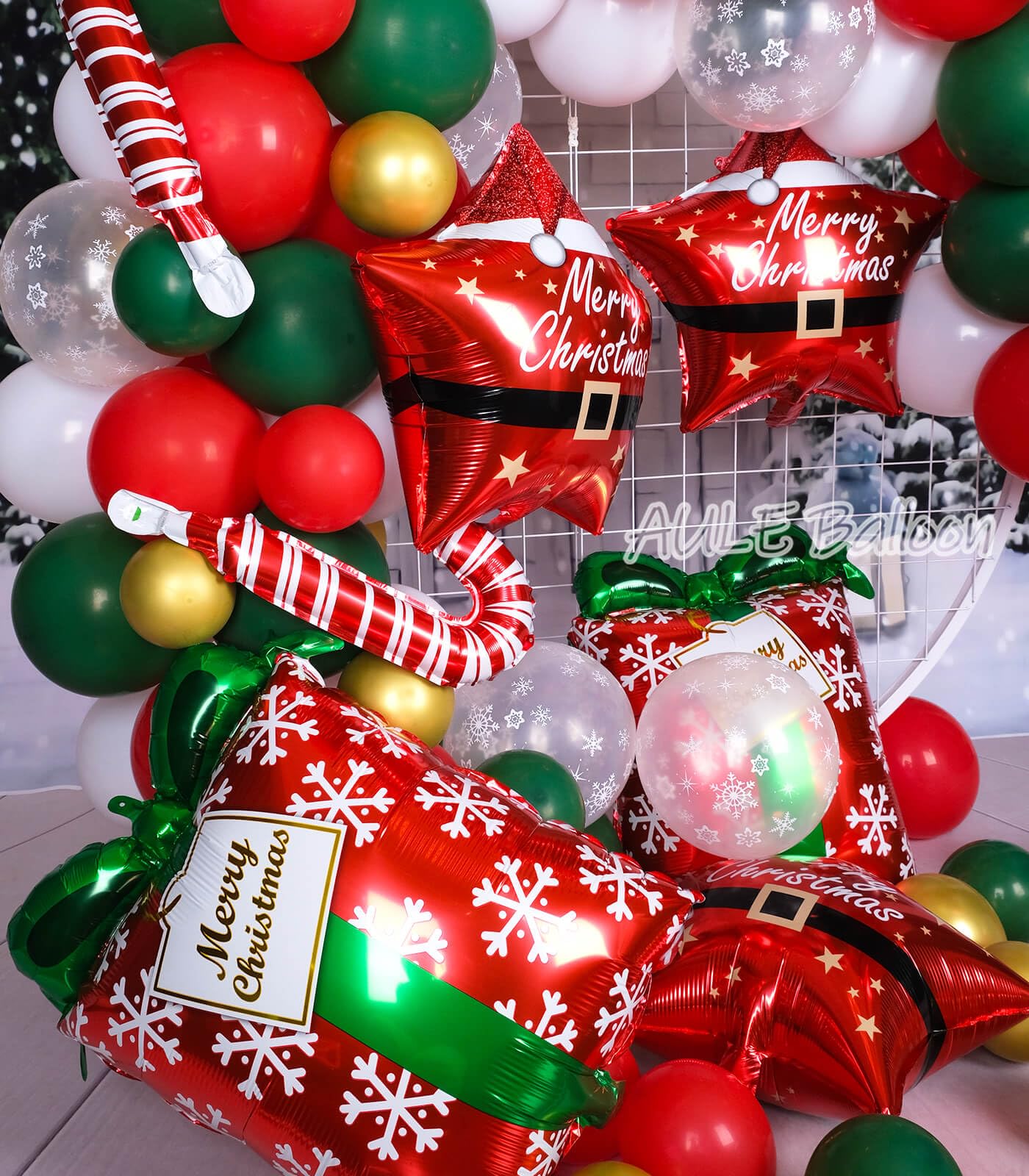 AULE Christmas Balloon Garland Arch Kit 120Pcs Balloons for Xmas