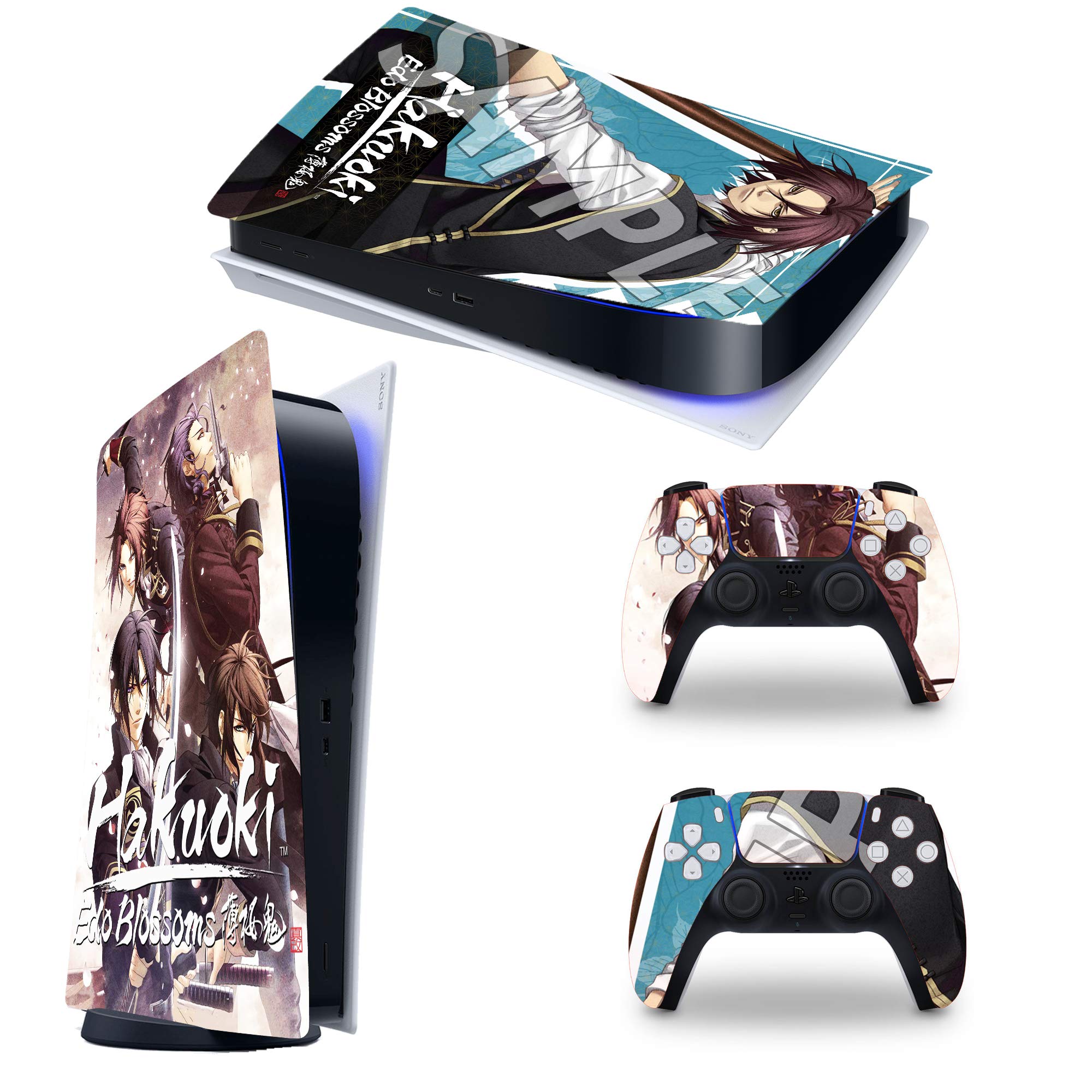 Blossoms PS5 Digital Edition Whole Body Vinyl Skin Sticker Decal Cover for Playstation 5 Digital Edition System Console and Controllers