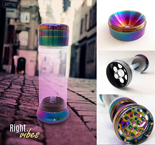 Right vibes 4 pieces grinder 2.2 cone with accessories to adjust it , Zinc alloy 3 in 1 multicolor