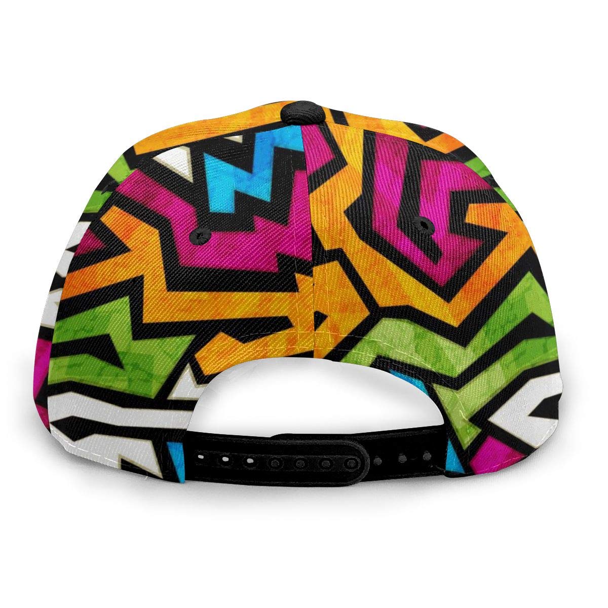 antkondnm Colored Graffiti Snapback Hat Unisex Trucker Hat Hip Hop Plaid Flat Bill Brim Adjustable Baseball Cap