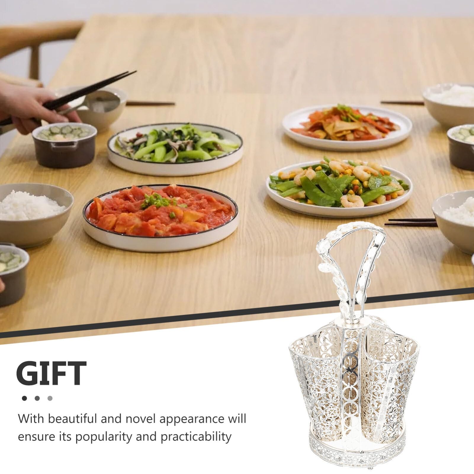 Cabilock Metal Utensil Caddy Silverware Organizer Cutlery Holder 3-Section Coffee Spoon Dessert Fork Holder Utensil Tabletop Centerpiece for Coffee Bar Dining Room Kitchen