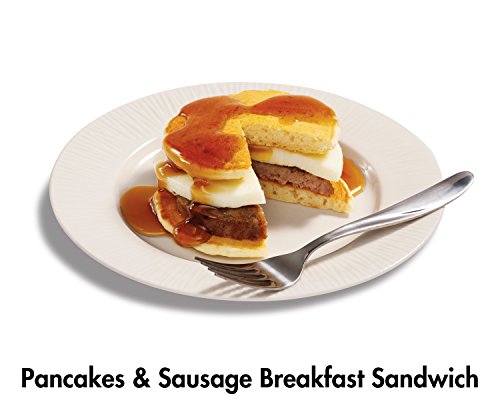 Hamilton Beach Breakfast Sandwich Maker with Egg Cooker Ring, Customize Ingredients, Perfect for English Muffins, Croissants, Mini Waffles, Dorm Room Essentials, Red (25476)
