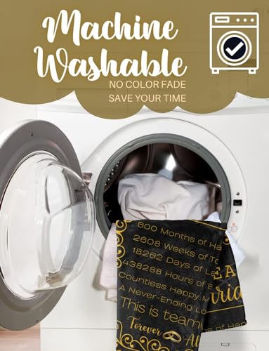 InnoBeta 50th Wedding for Couple and Parents, Valentine's Day Gifts, 50th Anniversary Blanket for Golden Wedding, Soft Throw Blanket 50"x65"