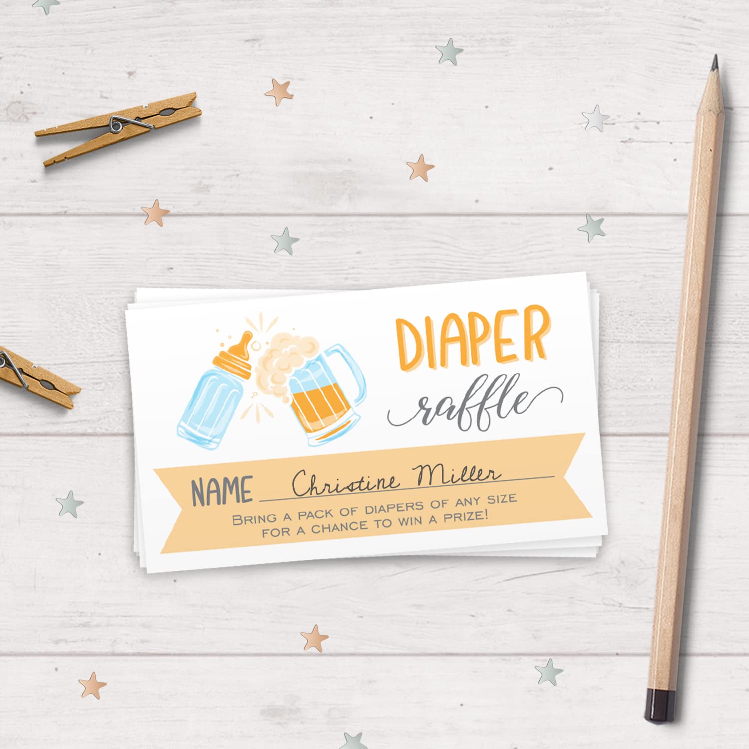Canopy Street Baby Shower Diaper Raffle Tickets, 50, Brewing Theme