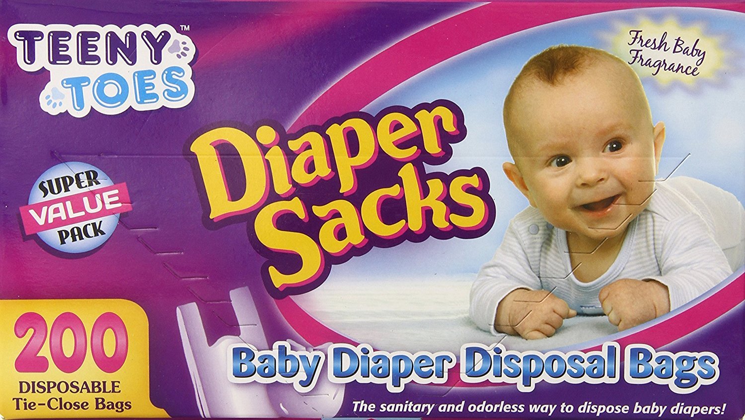 Teeny Toes Baby Disposable Diaper Sacks, 200 Count