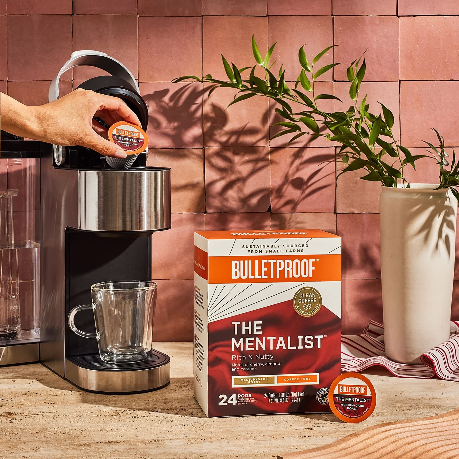 Bulletproof The Mentalist Medium-Dark Roast Single-Serve Pods, 24 Count, 100% Arabica Coffee Sourced from Guatemala, Colombia & El Salvador