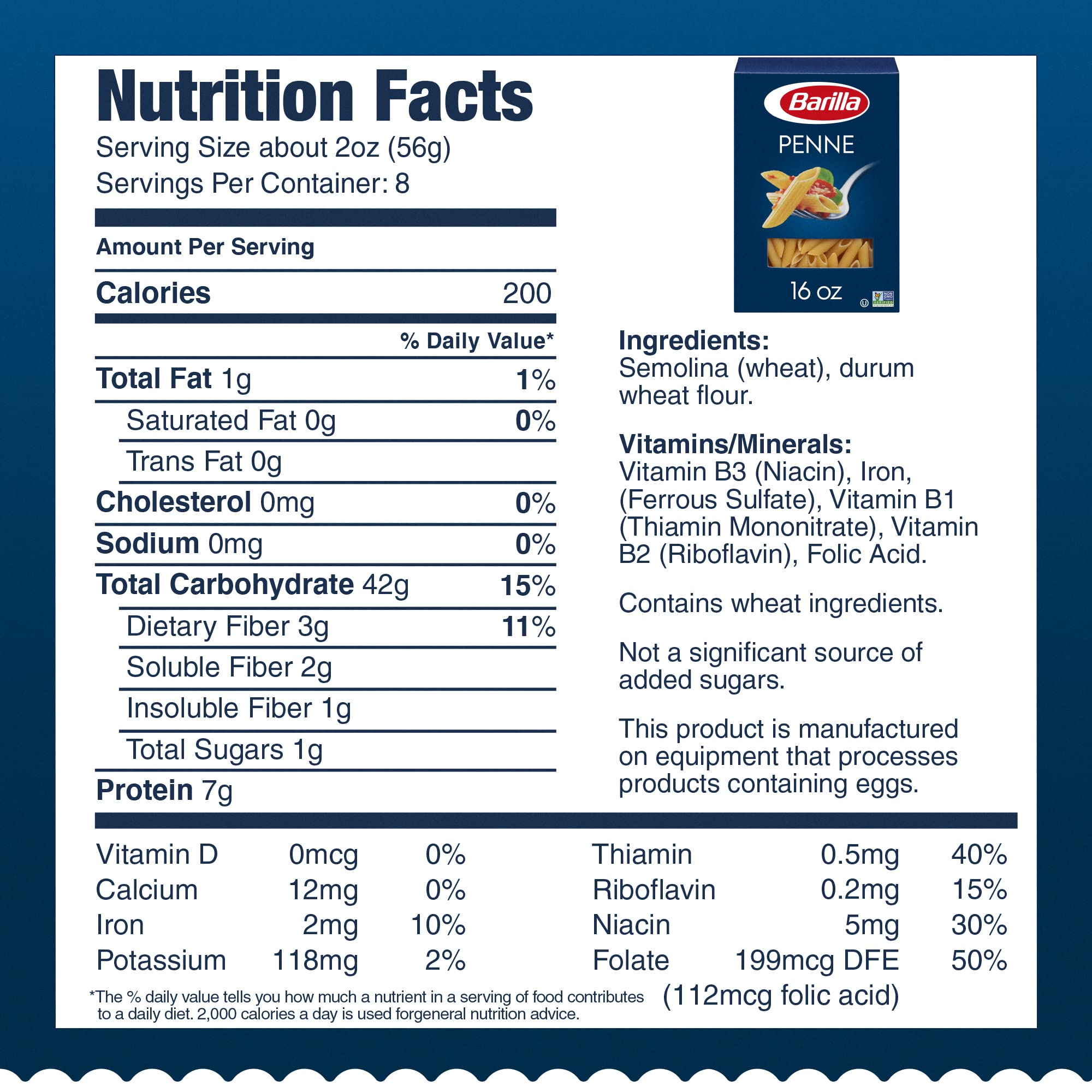 Barilla Penne Pasta, 16 oz. Box - Non-GMO Pasta Made with Durum Wheat Semolina - Kosher Certified Pasta