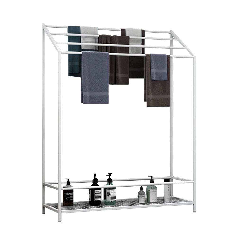 GJQGYY Floor Standing Towel Rack Gold/Black/White, Freestanding 4-Bar Towel Holder with Stainless Steel Towel Bars,Space Save for Hand Towels, Washcloths