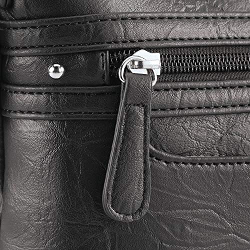 Fox Valley Traders B.Amici Francesca RFID Lockport Crossbody Bag, RFID Lining, Adjustable Straps, Black