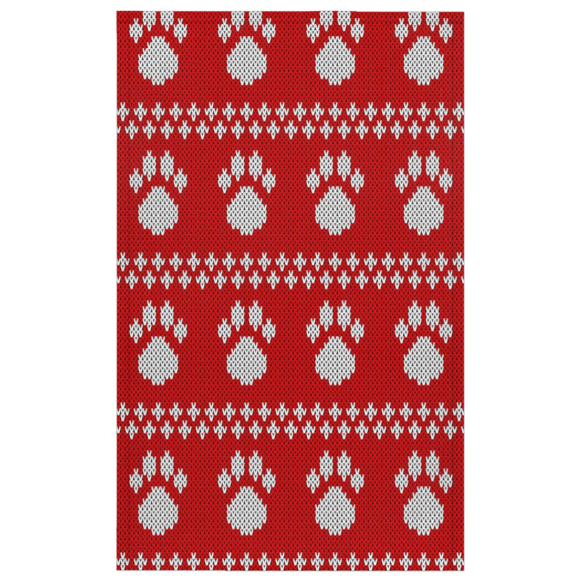 Christmas Pattern Red Paw Print Kitchen Towels and Dishcloths Set of 4-17.7" x 28.3" Absorbent Dish Towels with Hanging Loop Hand Towel for Farmhouse Bar Towels & Tea Towels