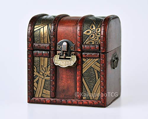 KakapopoTCG Elven Chest (Growth) Lockable Wood Deck and Counter Box Trading Cards MTG Magic FaB TCG YGO PTCG EDH Commander Box Dice Box DnD Spell Card Box