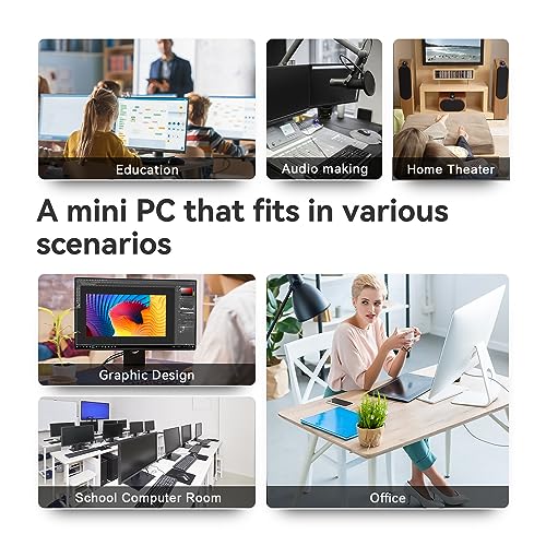 Beelink EQ12 Mini PC,12th Generation Intel Alder Lake-N100 Processor (4C/4T,up to 3.4GHz),Mini Computer with 16GB DDR5 RAM/500GB SSD,Support 4K 60Hz/Dual HDMI+Type-C/USB3.2/WiFi 6/BT5.2/Auto Power On