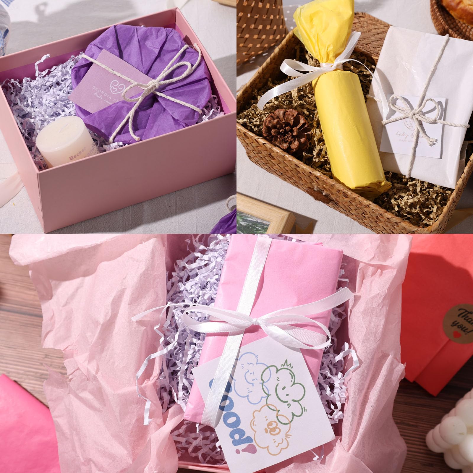 Shindel 120 Sheets Colorful Tissue Paper, Tissue Paper Bulk 20x14 Inch Gift Wrapping Paper for DIY Crafts Gift Box Wrapping 20 Colors