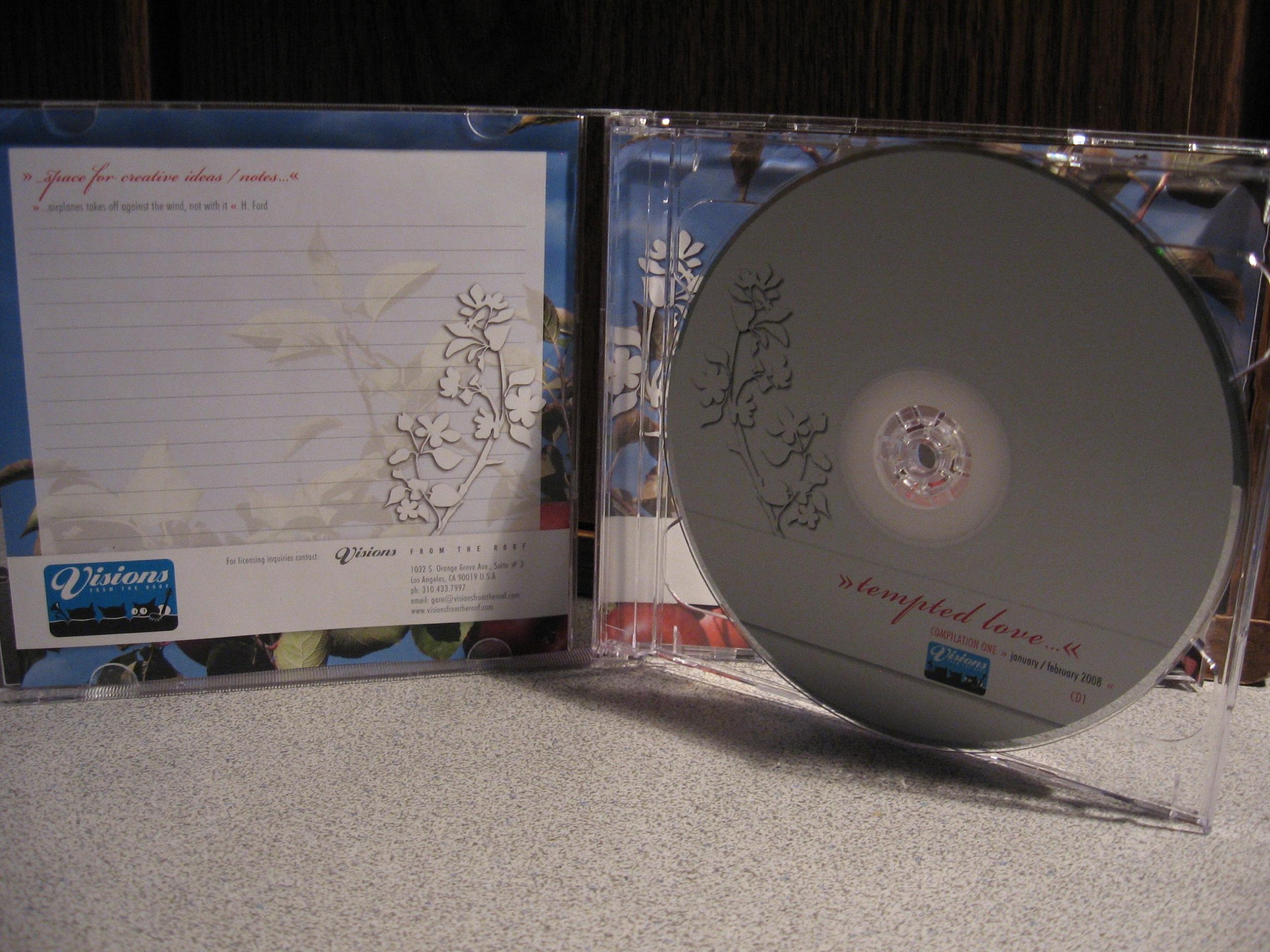 Tempted Love: Compilation One - (18-track 2 Discs)RARE Promo CD Various Artists 2008 Visions From the Roof Records[Audio CD]