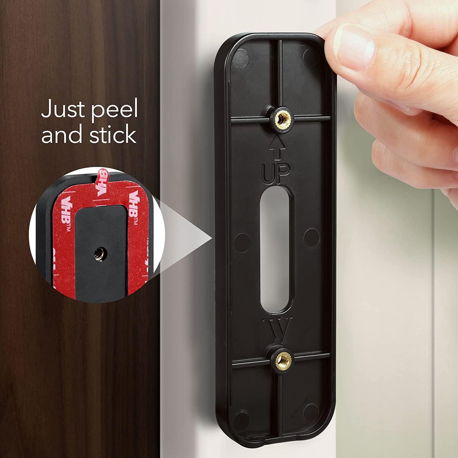 Wasserstein No-Drill Mount Compatible with Blink Video Doorbell - Wall Mount/Mounting Bracket for Blink Security Wireless System (Black)